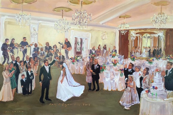 Wedding receptions painted live by The Event Painter Joan Zylkin