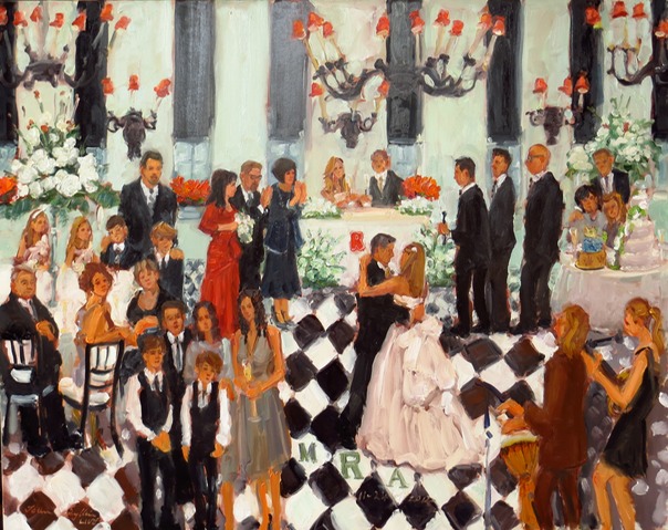 Wedding receptions painted live by The Event Painter Joan Zylkin